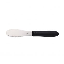 3-7/8" Blade Stainless Steel Serrated Spreader Black Plastic Handle