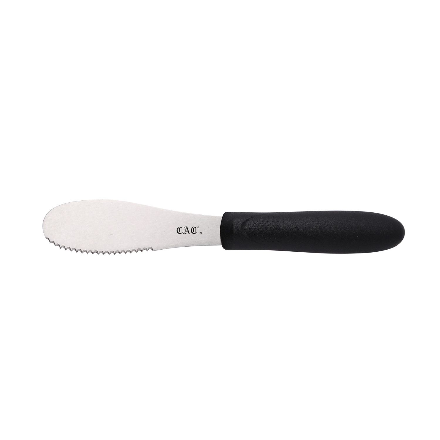 3-7/8" Blade Stainless Steel Serrated Spreader Black Plastic Handle